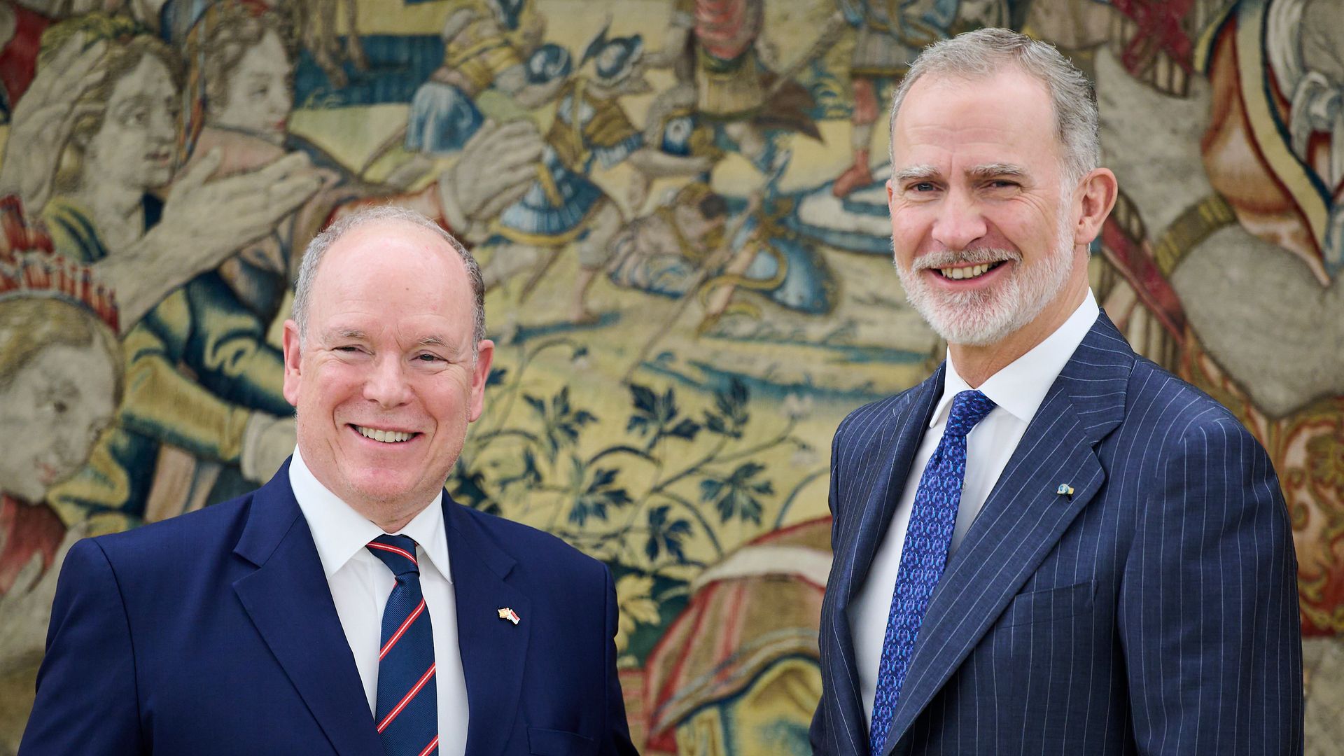 King Felipe VI welcomes Prince Albert of Monaco during historic visit ...