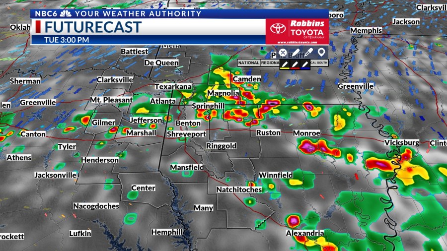 Heat continues with a few storms possible on Tuesday