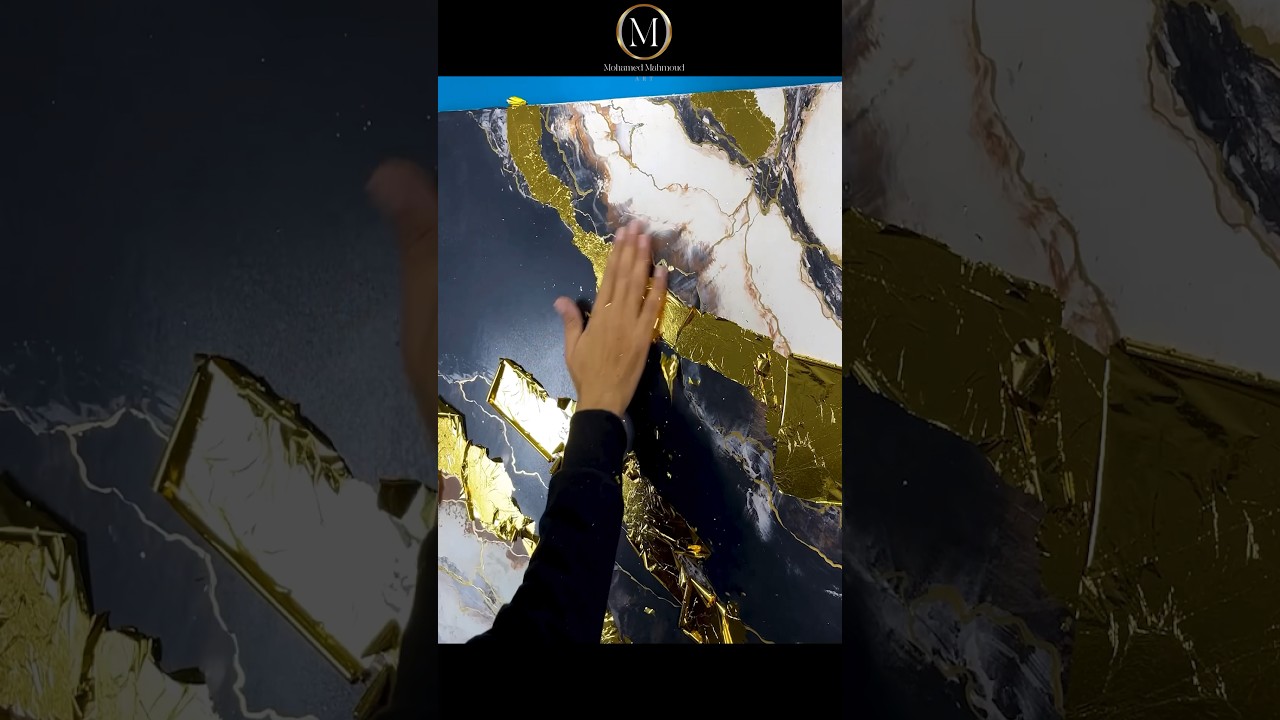 How to create stunning marble effect art with gold accents | Modern DIY ...