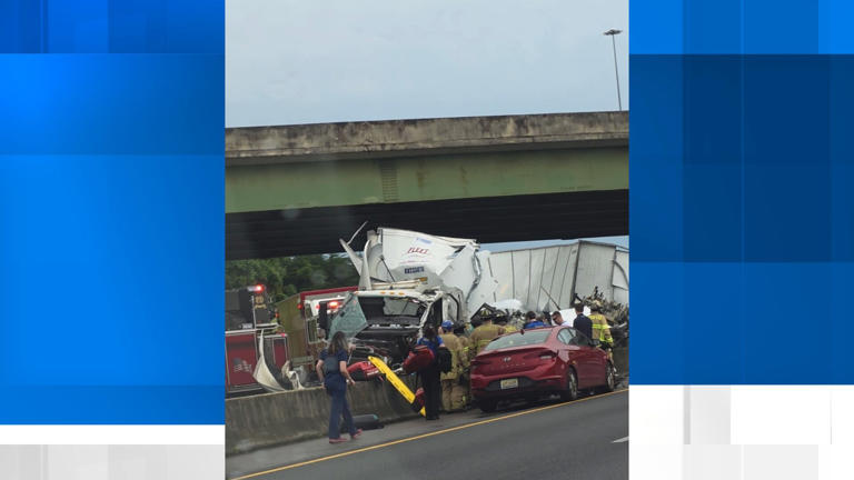 Crash involving 18-wheeler stirs traffic along I-565