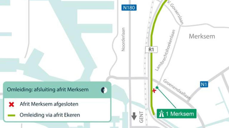 Afrit Merksem richting Nederland afgesloten door werken voor bypass ...