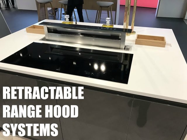 Retractable kitchen range hood systems