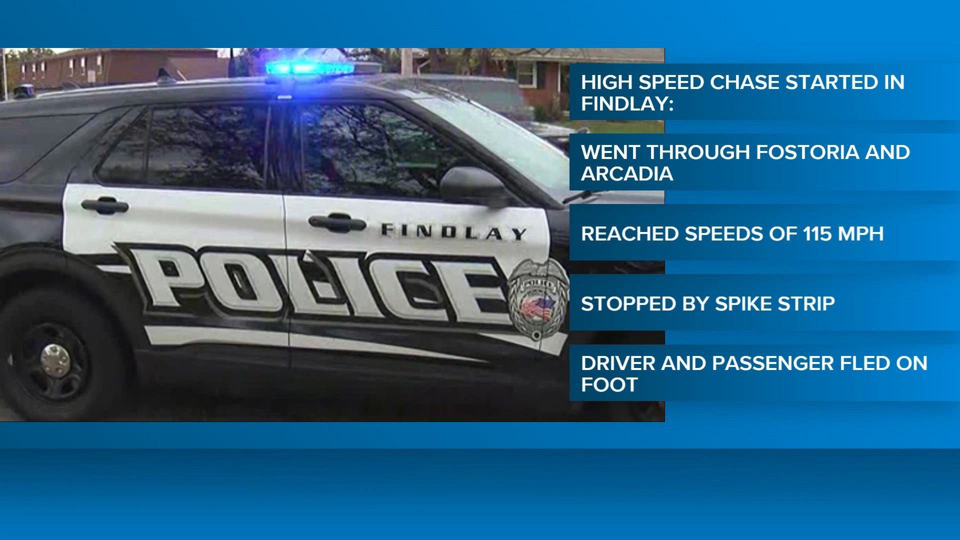 Multi-county vehicle pursuit ends with two juveniles escaping on foot