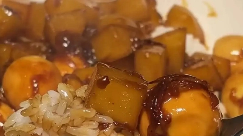 Potato egg honey sauce