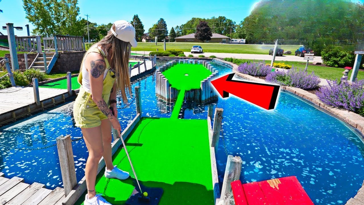 The one in a million mini golf hole in one!