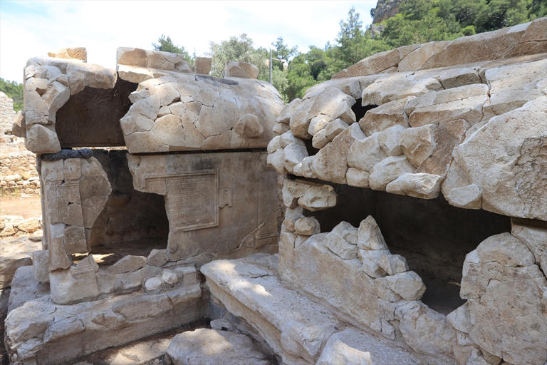 Monumental tomb unearthed in ancient Olympos hints at city’s elite past