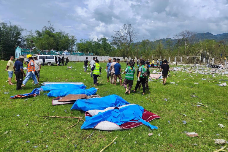 Rescuers dig for bodies after a mining explosives blast in Myanmar ...