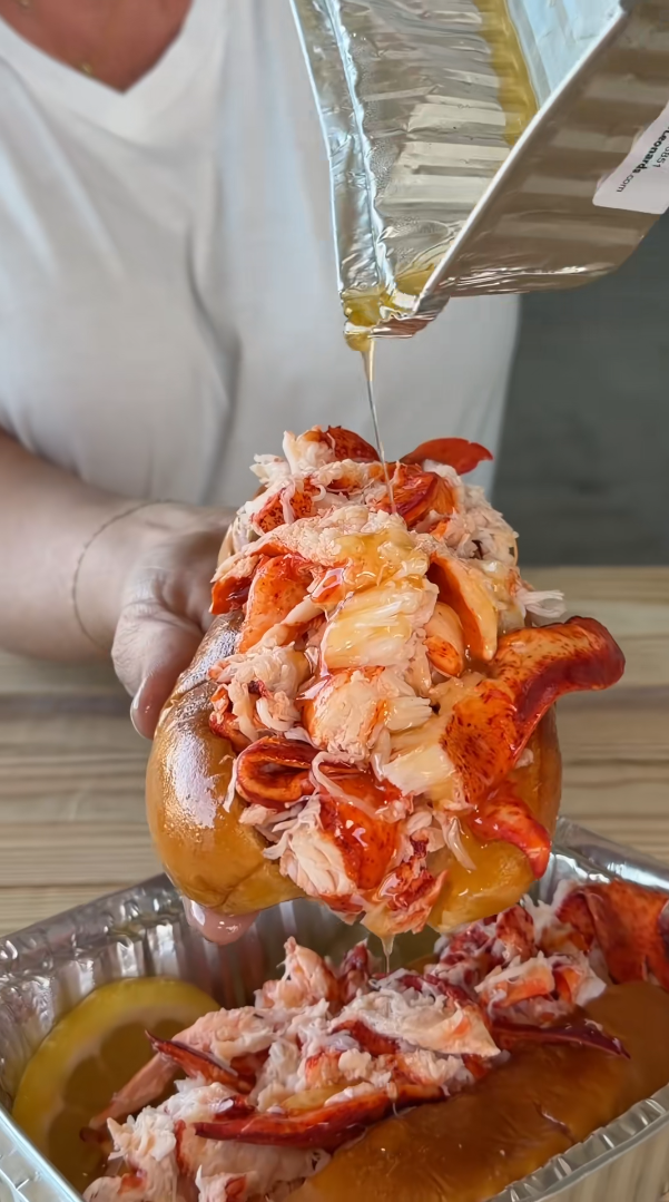Hot & buttered lobster rolls from Stew Leonard