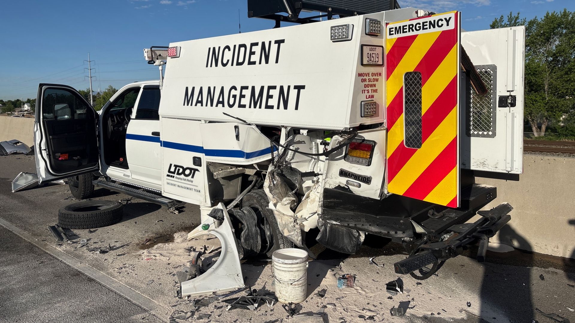 UDOT truck hit by passing car on I-15 as incident management worker ...