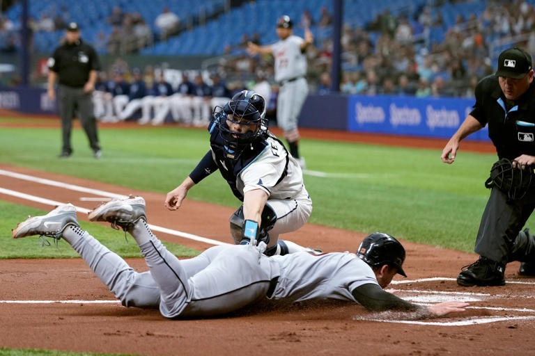 Tigers hit 5 home runs and hold off Rays 10-9 to halt skid behind ...