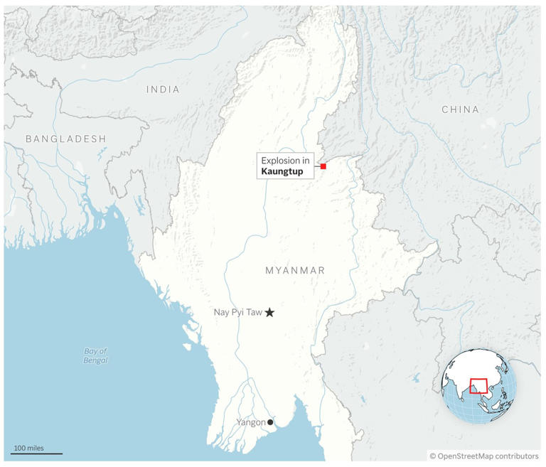 Rescuers dig for bodies after a mining explosives blast in Myanmar ...