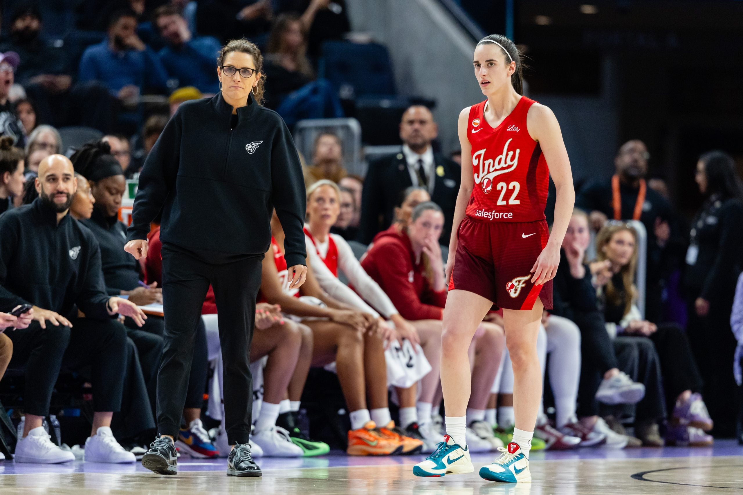 Caitlin Clark, Stephanie White respond to animated exchange in loss to Fire