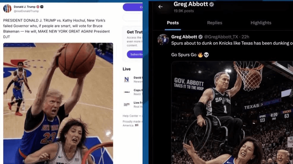 Gov. Hochul responds to AI images of President Trump, Gov. Abbott ...