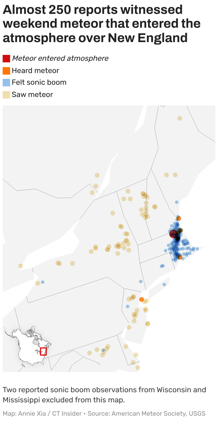 Exploding meteor over New England detected several states away, USGS says