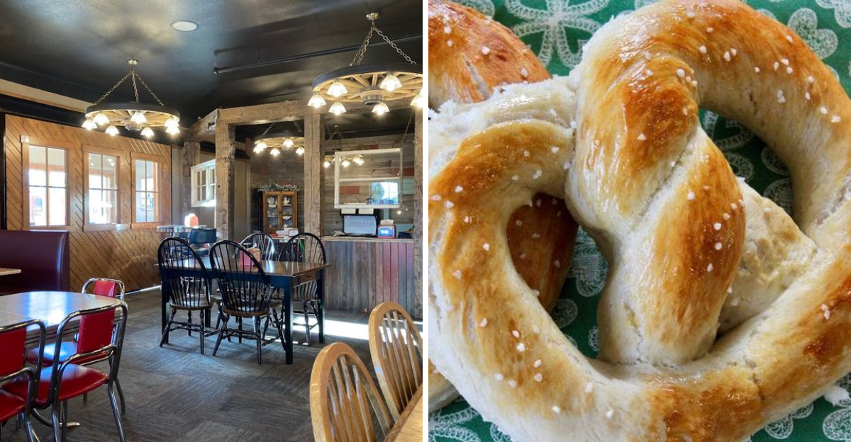 This legendary Indiana Amish spot serves giant pretzels drowned in warm ...