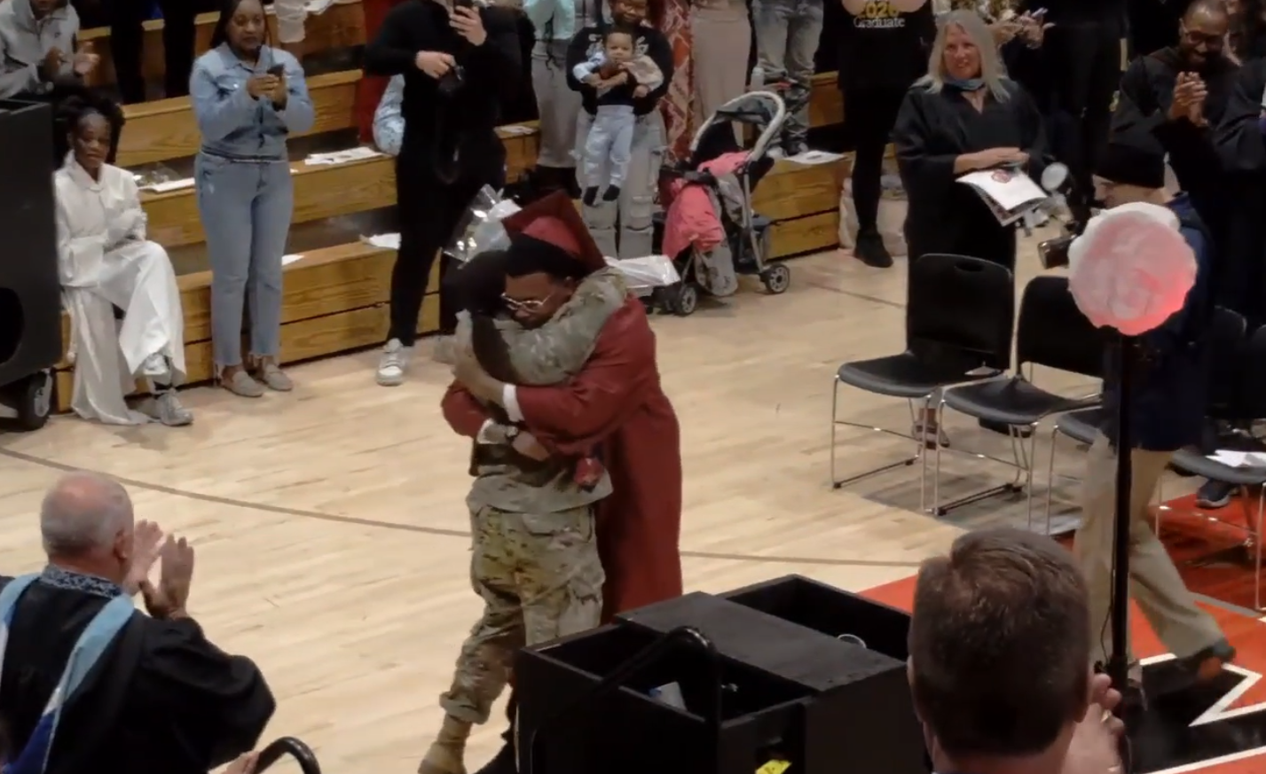Deployed sister surprises Milwaukee Lutheran student at graduation