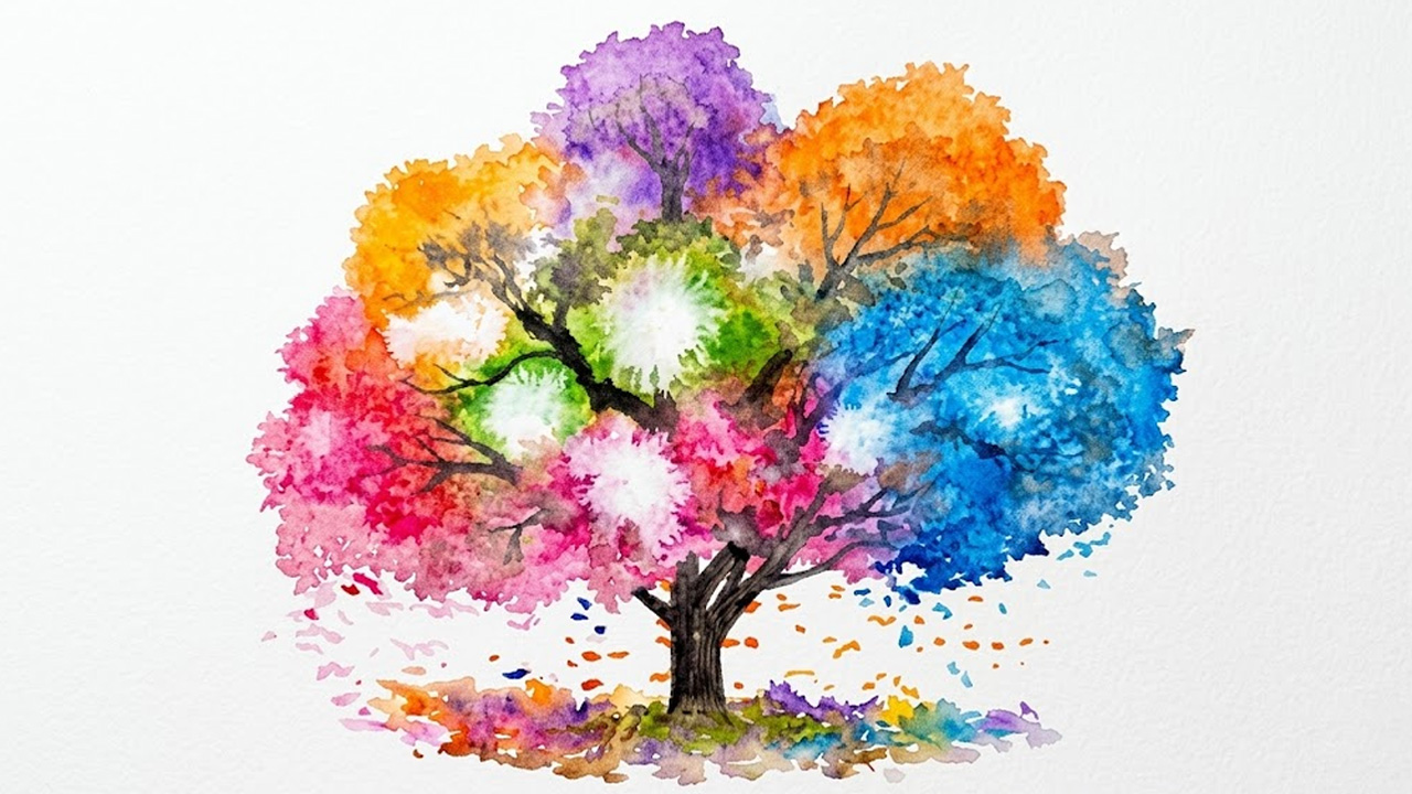 Beautiful watercolor trees painting techniques for landscape artists