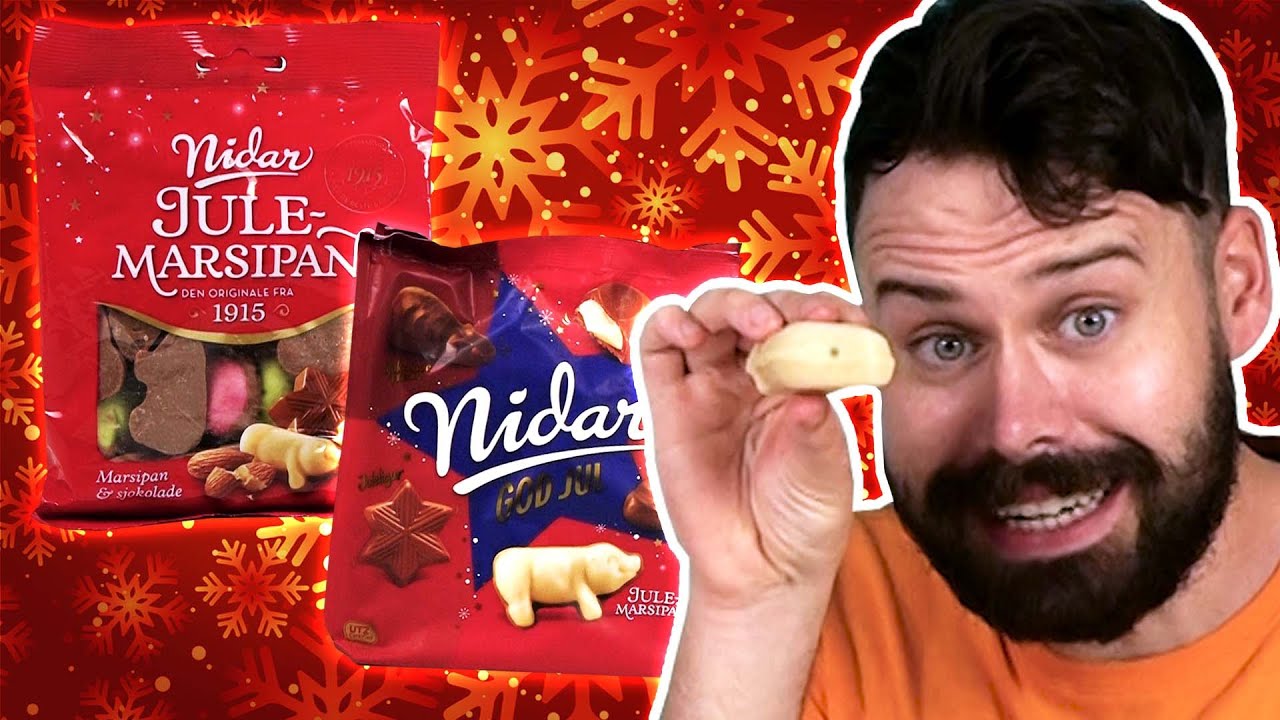 Irish people try marzipan Christmas candy
