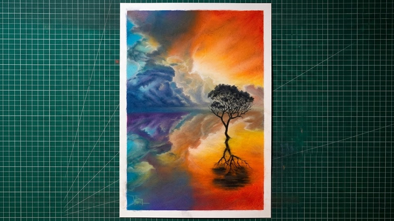 Easy hard pastel tree drawing techniques for landscape artists