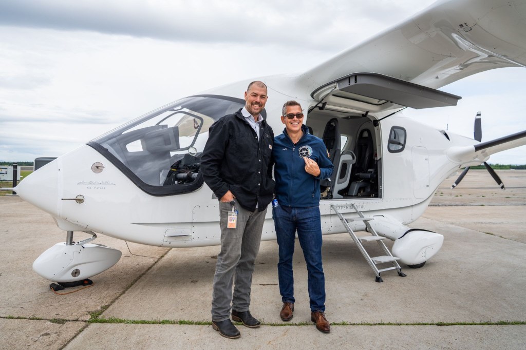 Transportation Secretary Sean Duffy lifts off in electric air taxi