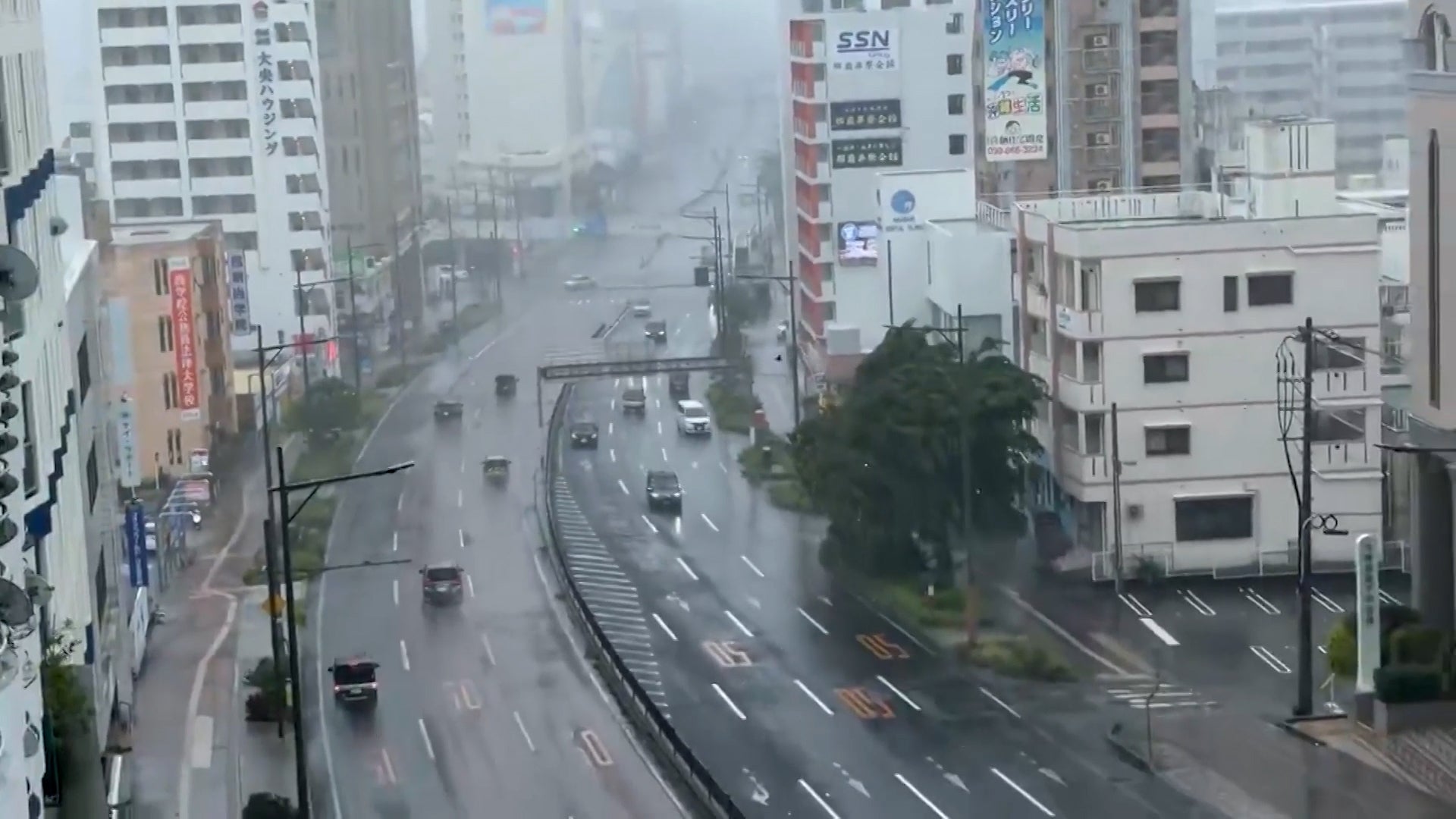Jangmi lashes Okinawa with heavy rain, fierce winds