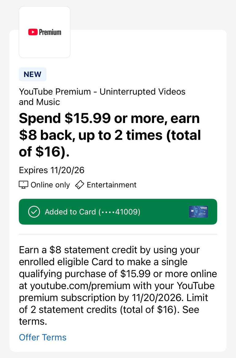 Targeted Amex offer: Get $8 back when you spend $15.99 or more on ...