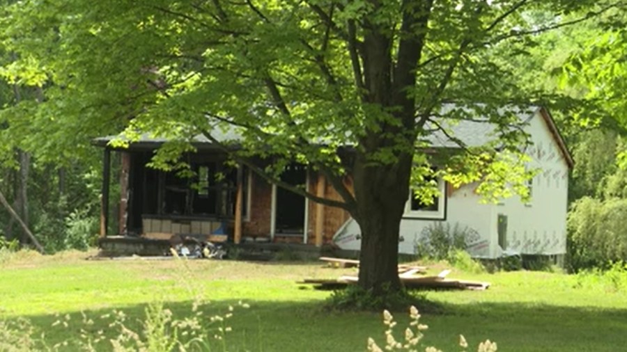Home under construction catches fire in Hubbard