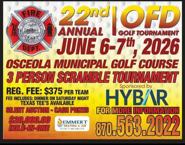 Osceola Fire Department to host 22nd annual golf scramble June 6-7