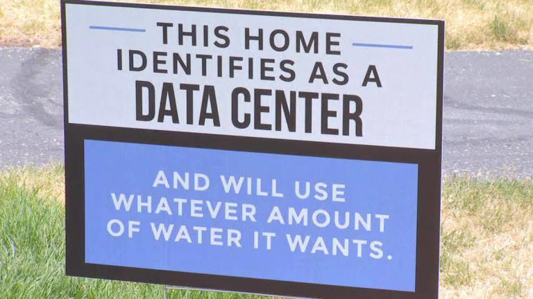 Utah man creates yard signs to protest data center water usage