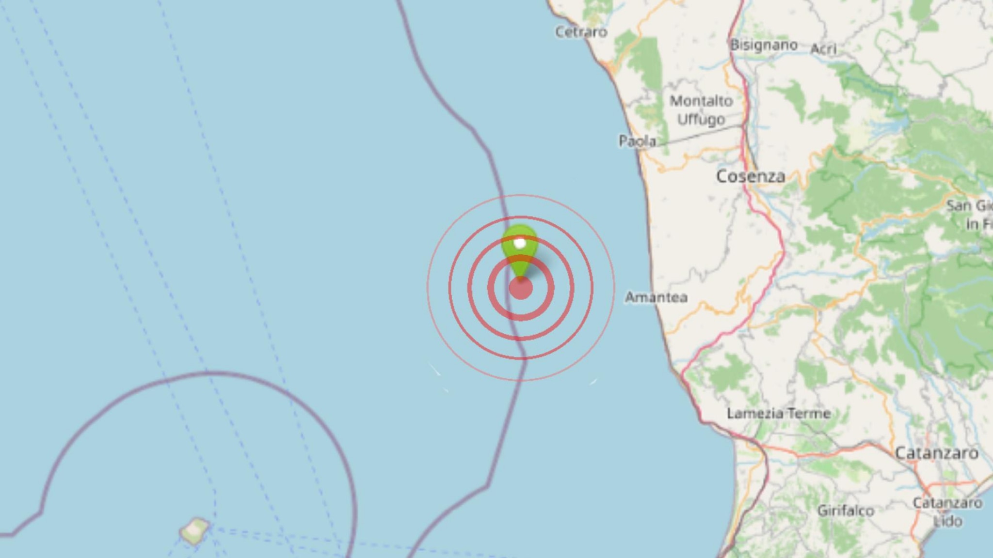 Terremoto in Calabria, forte scossa di magnitudo 6.2 a 250 km di ...