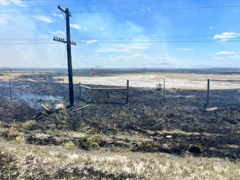 8800 West fire burns 50 acres, likely caused by remote controlled airplane