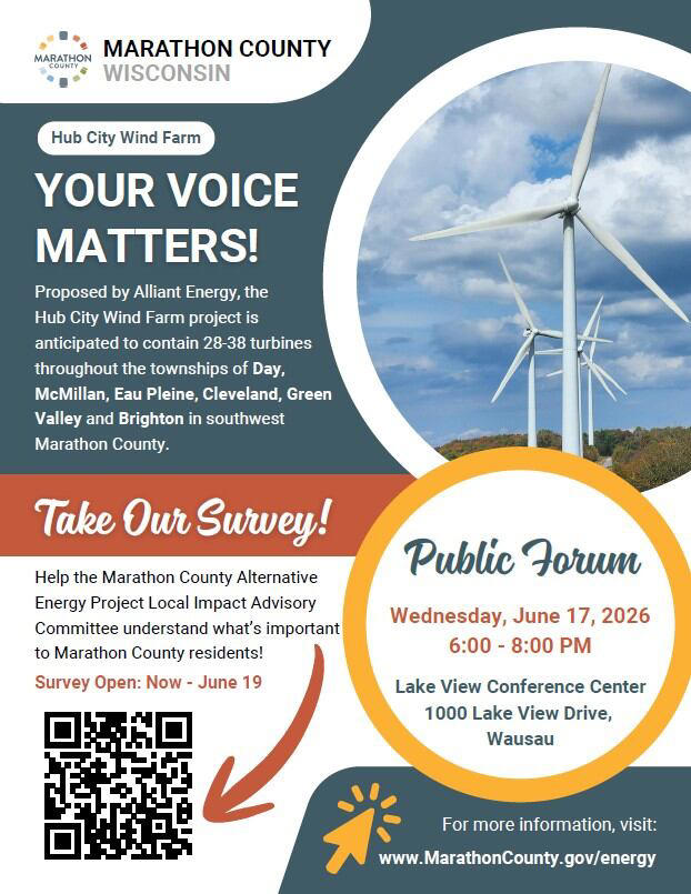 Marathon County wants public input on proposed wind farm