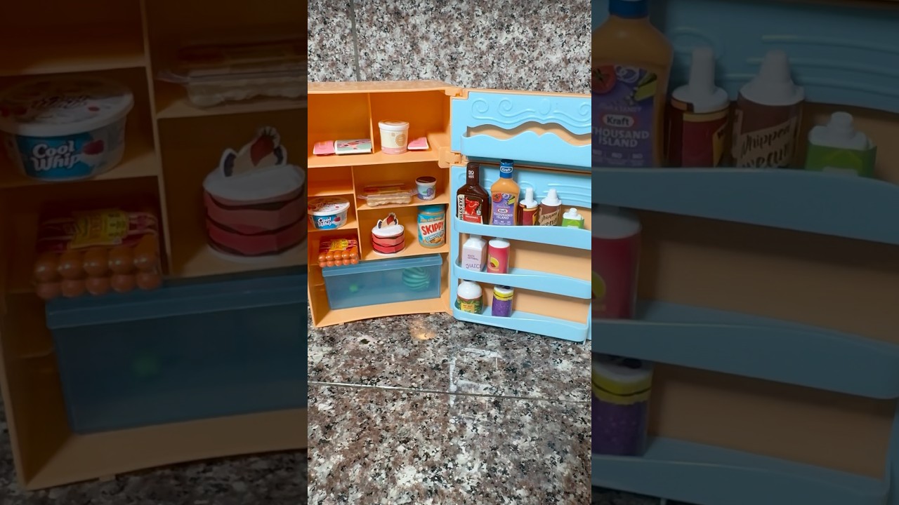 Watch me stock a $5 mini fridge with Mini Brands toys