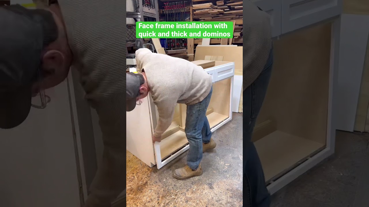 Face frame installation with quick and thick and dominos #diy #woodwork ...