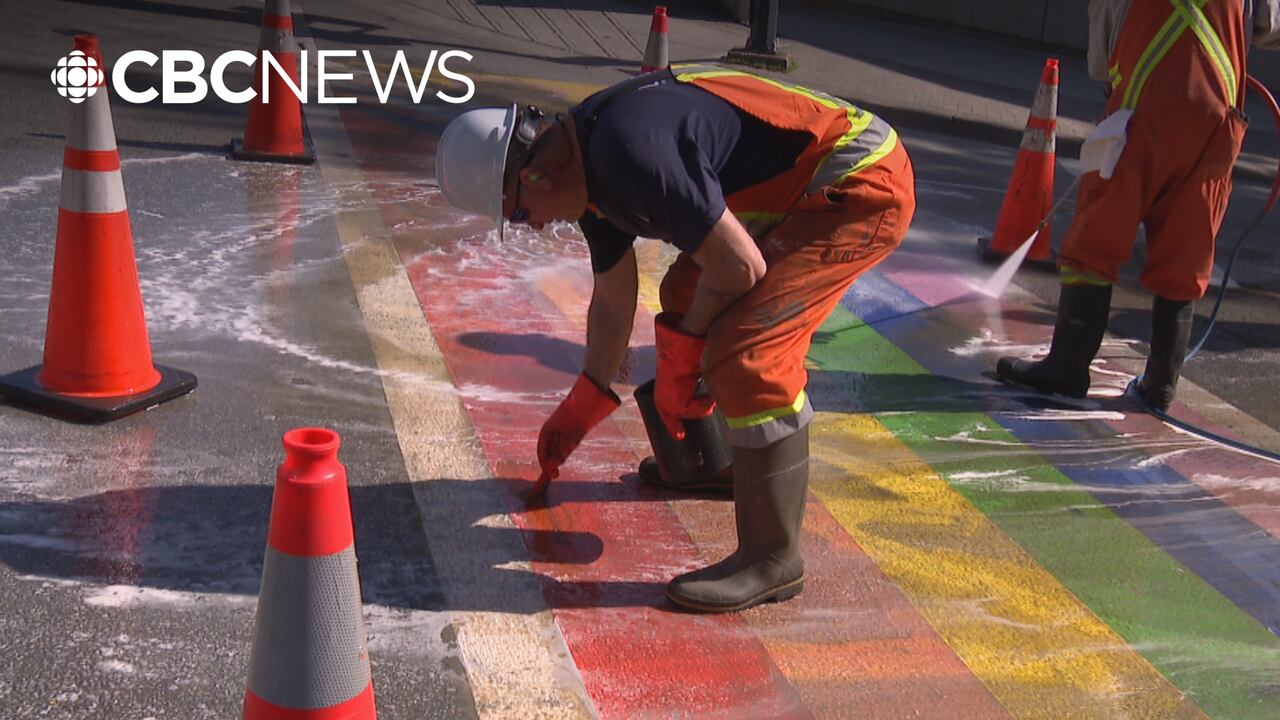 Rainbow crosswalk in Surrey vandalized