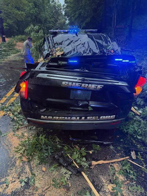 Marshall County deputy expected to be OK, K-9 unhurt after trees hit ...