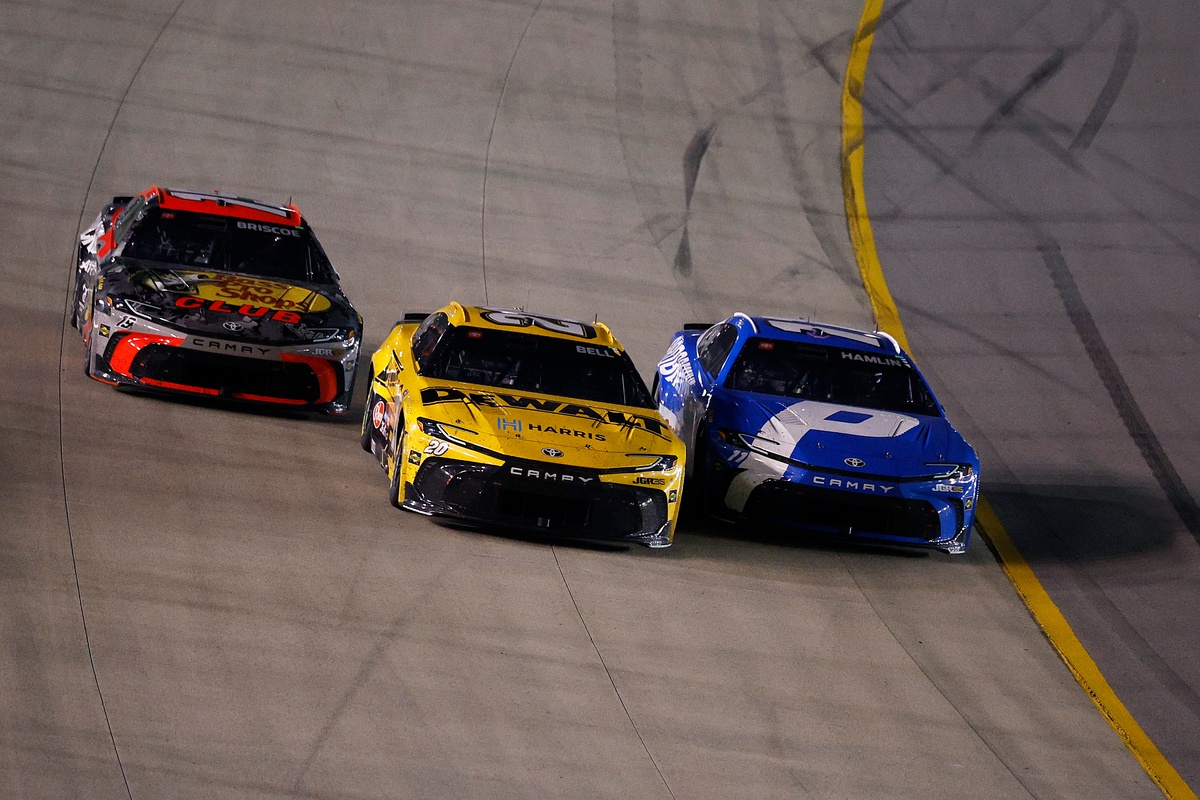 Denny Hamlin wins frantic Nashville NASCAR Cup finish as JGR sweeps top ...