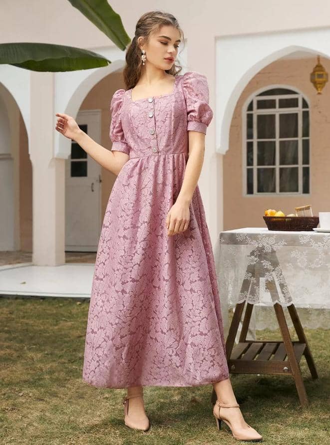 10 model long dress brokat untuk pesta, anggun dan elegan!