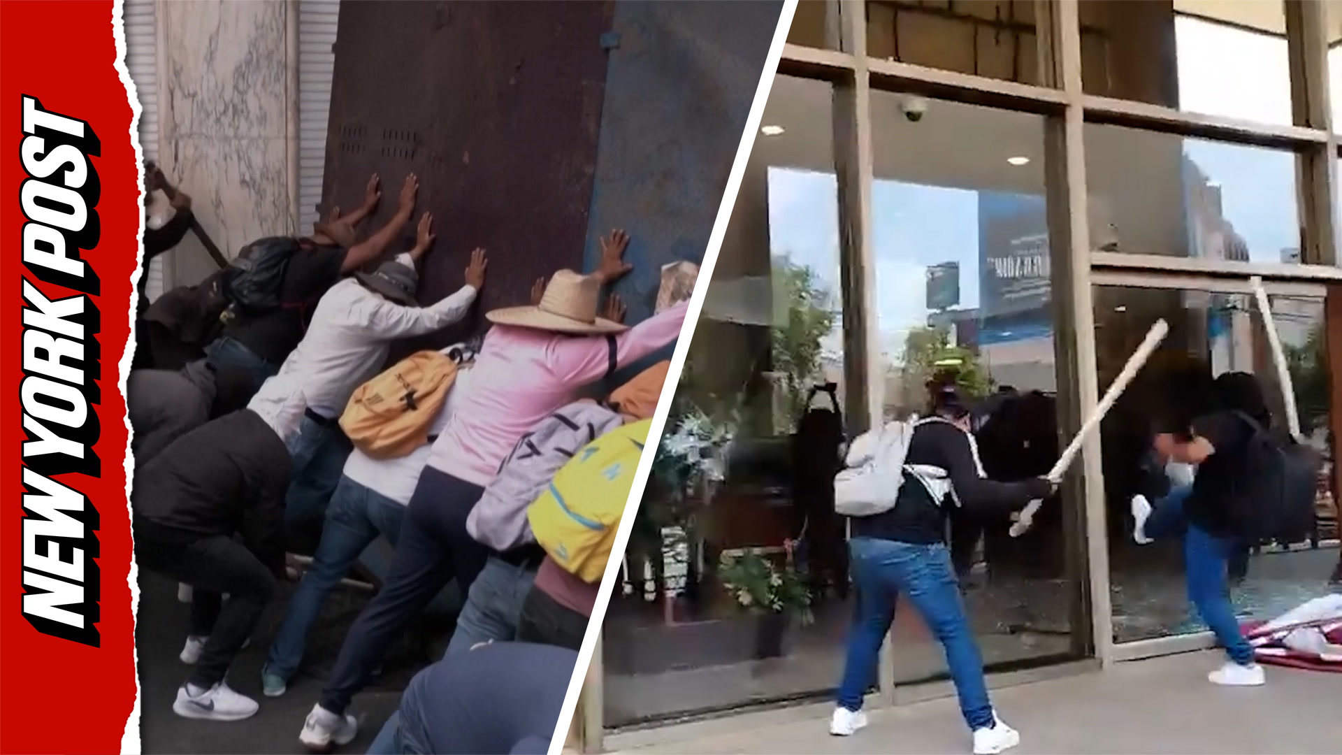 Protesting teachers shatter government building windows during Mexico ...