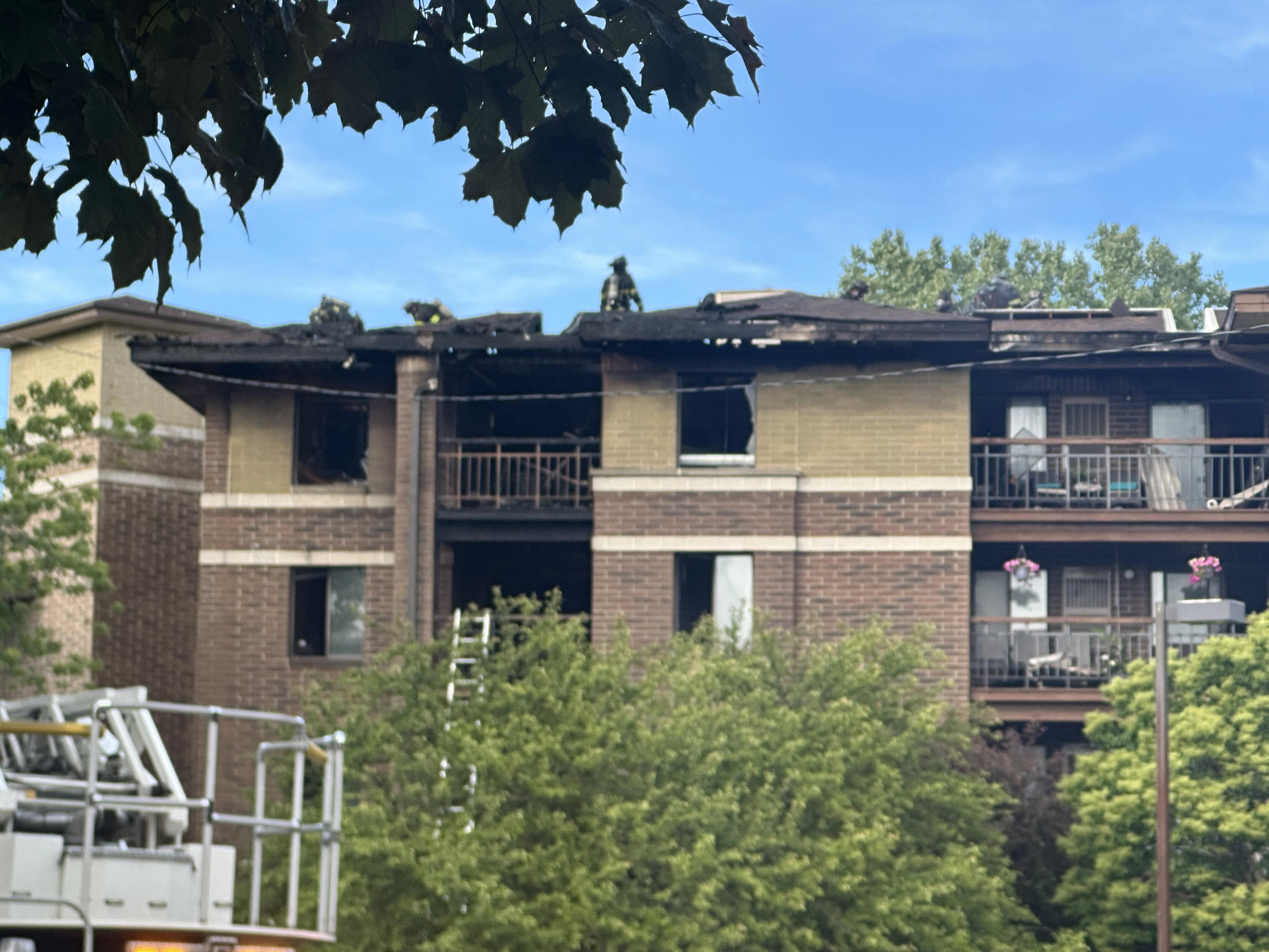 Three-alarm apartment fire damages building near Glendale