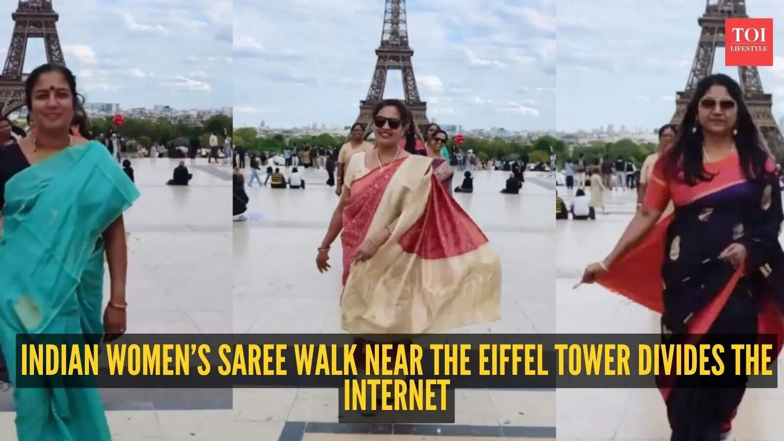 Indian women’s saree ramp walk near Eiffel Tower sparks debate online ...