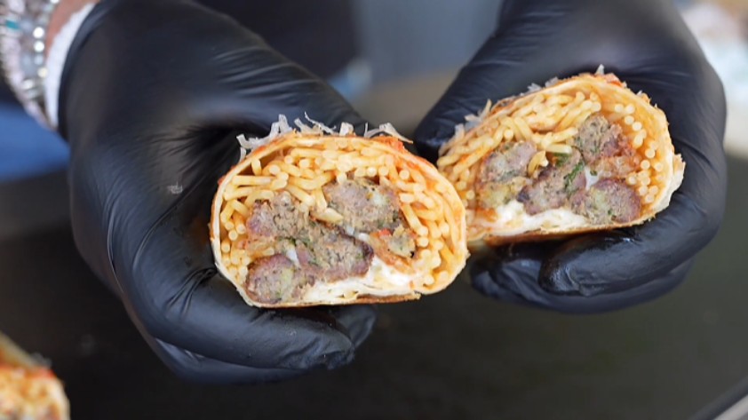 Transform classic Italian comfort food into a griddle burrito