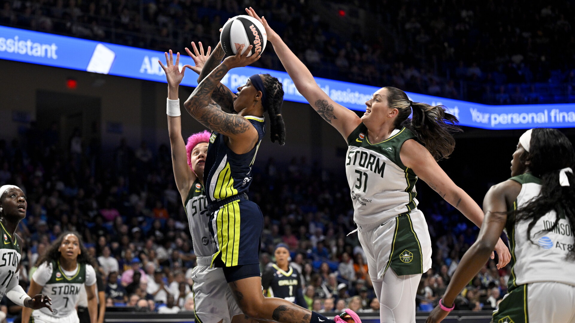 Aziaha James scores 18 off the bench and the Wings beat the Storm 79-56
