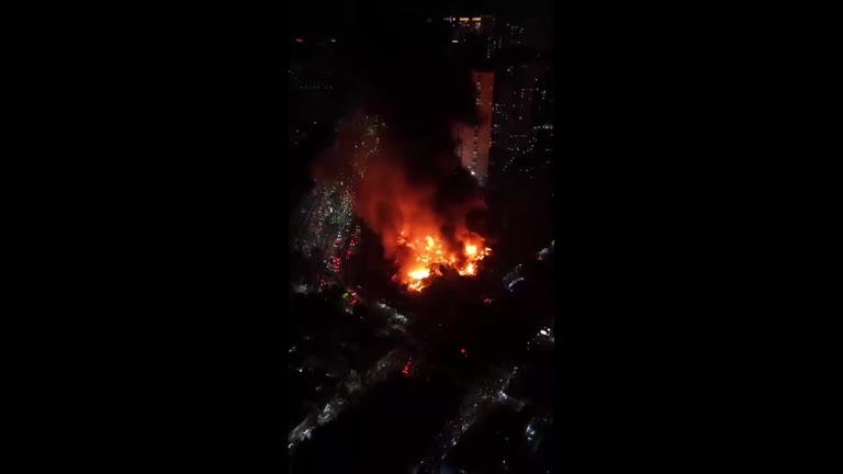 Huge fire breaks out in densely populated area of Indonesia's Jakarta