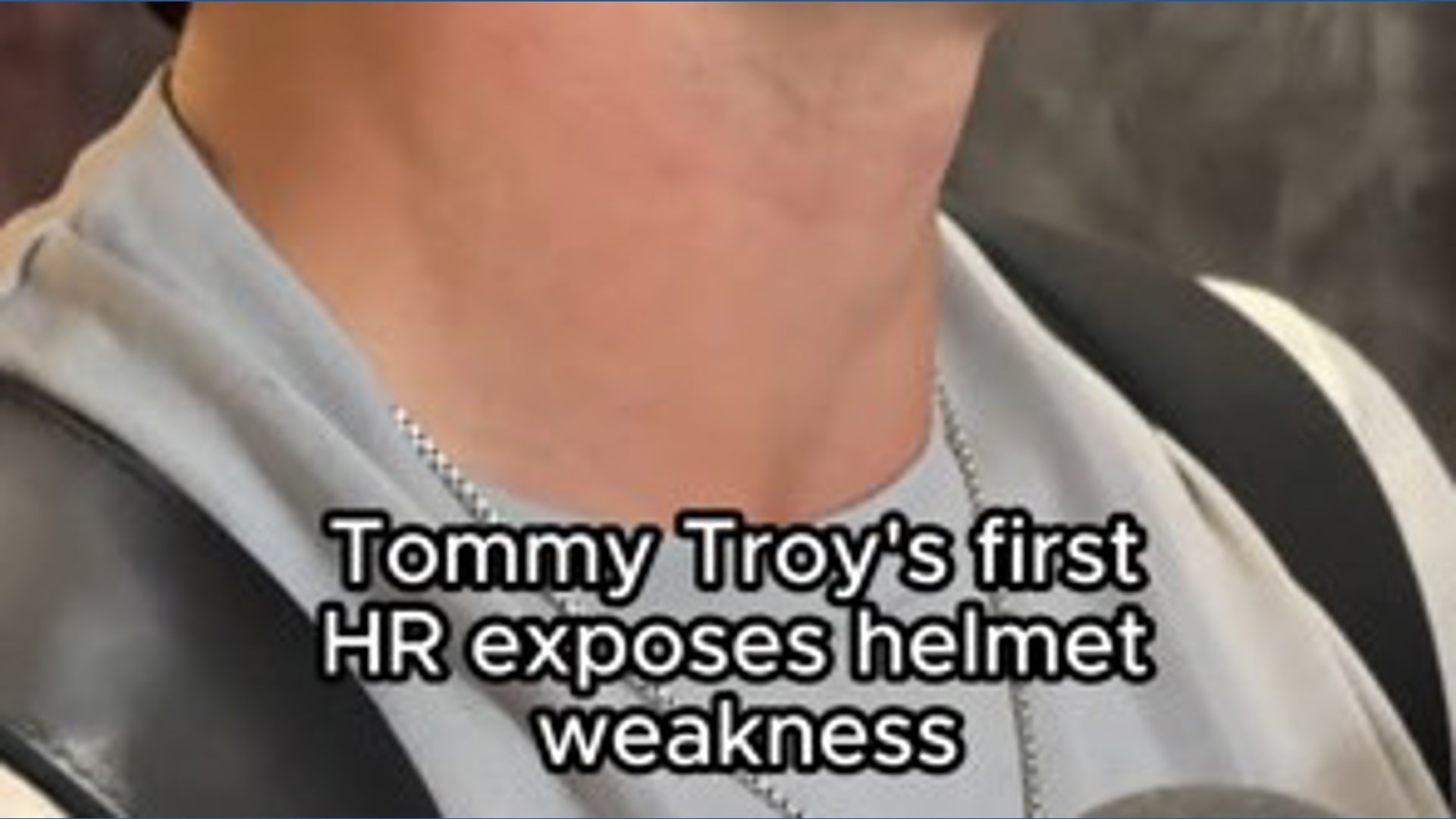 Tommy Troy's first homerun exposes helmet weakness.