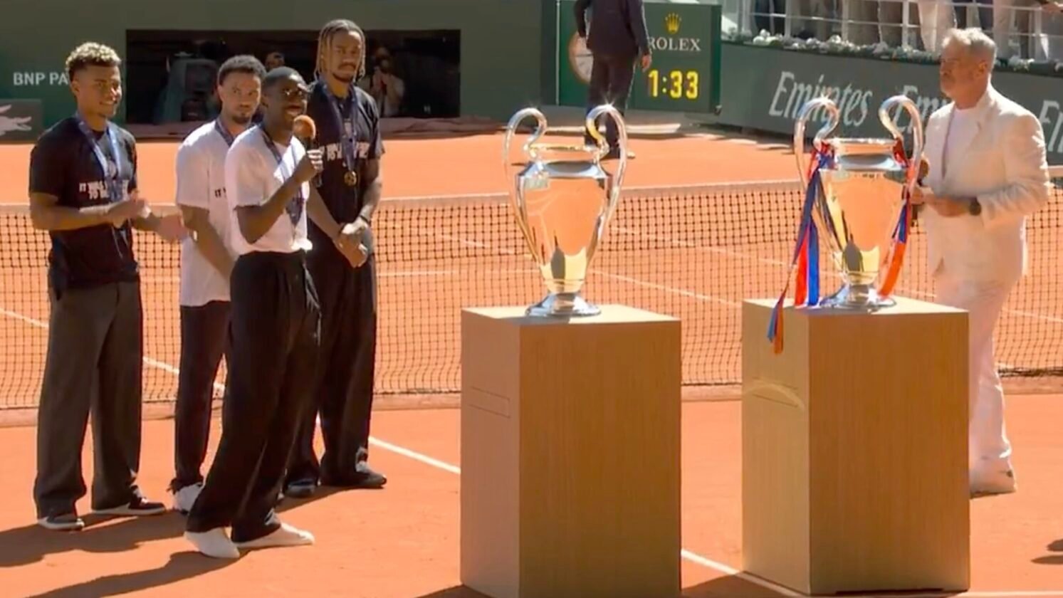 PSG brings its two Champions League trophies to Roland-Garros