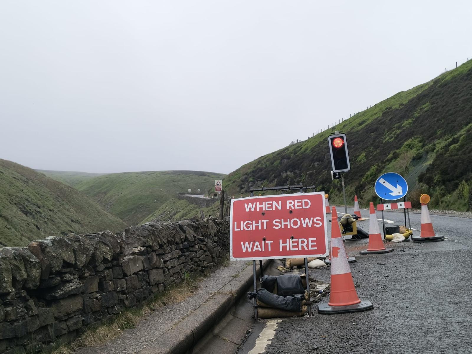 10-mile section of A57 Snake Pass to Sheffield closed for landslip work