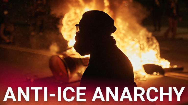 ‘Spouting hatred’: Anti-ICE riots erupt as protesters wave flags from ...