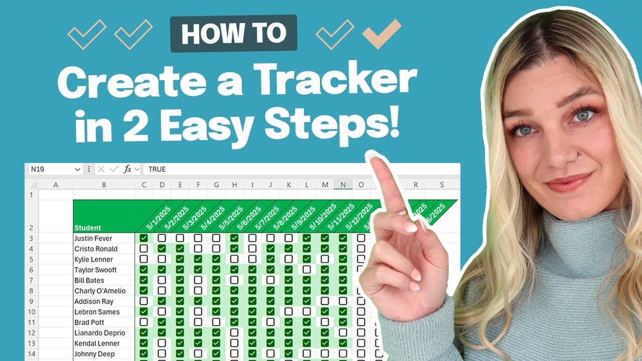 How to create an Excel attendance tracker in 2 simple steps!