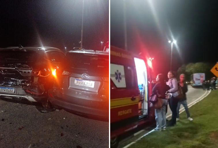 Ônibus sem controle e atinge seis veículos na MG-030, na Grande BH